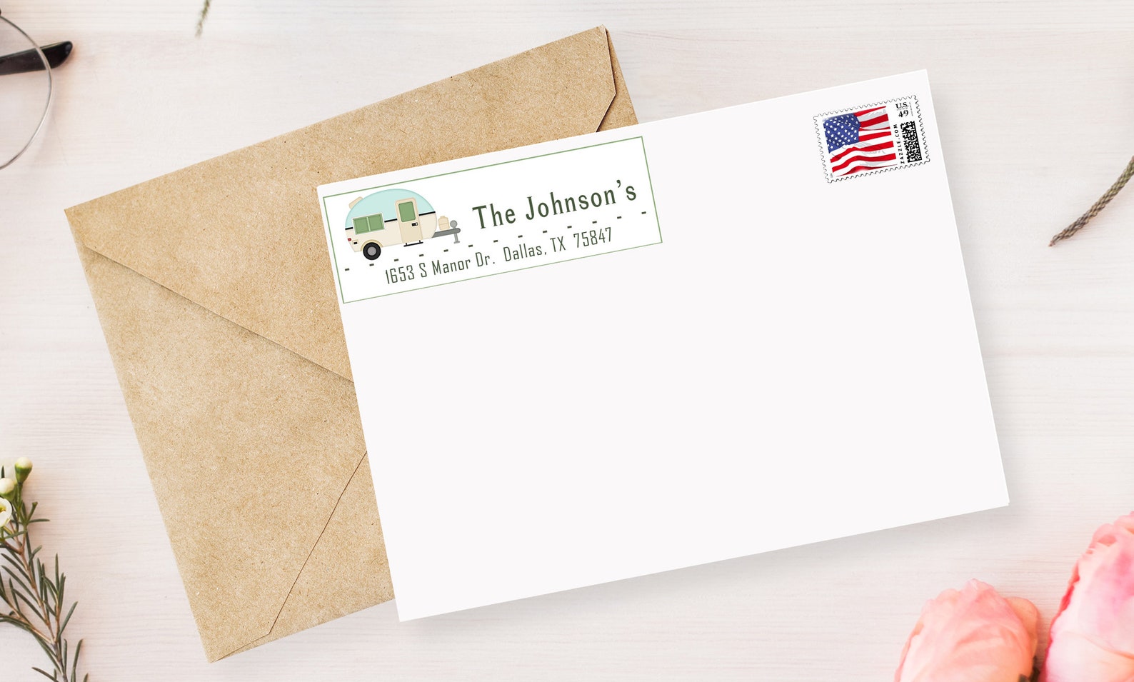 Happy Camper Return Address Labels - Etsy
