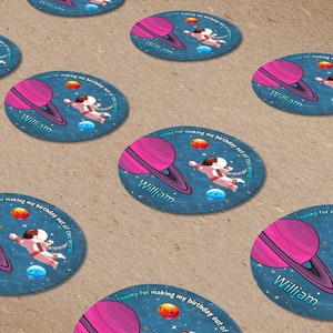 Outer Space and Galaxy Birthday Party Favor Gift Tag Stickers ...