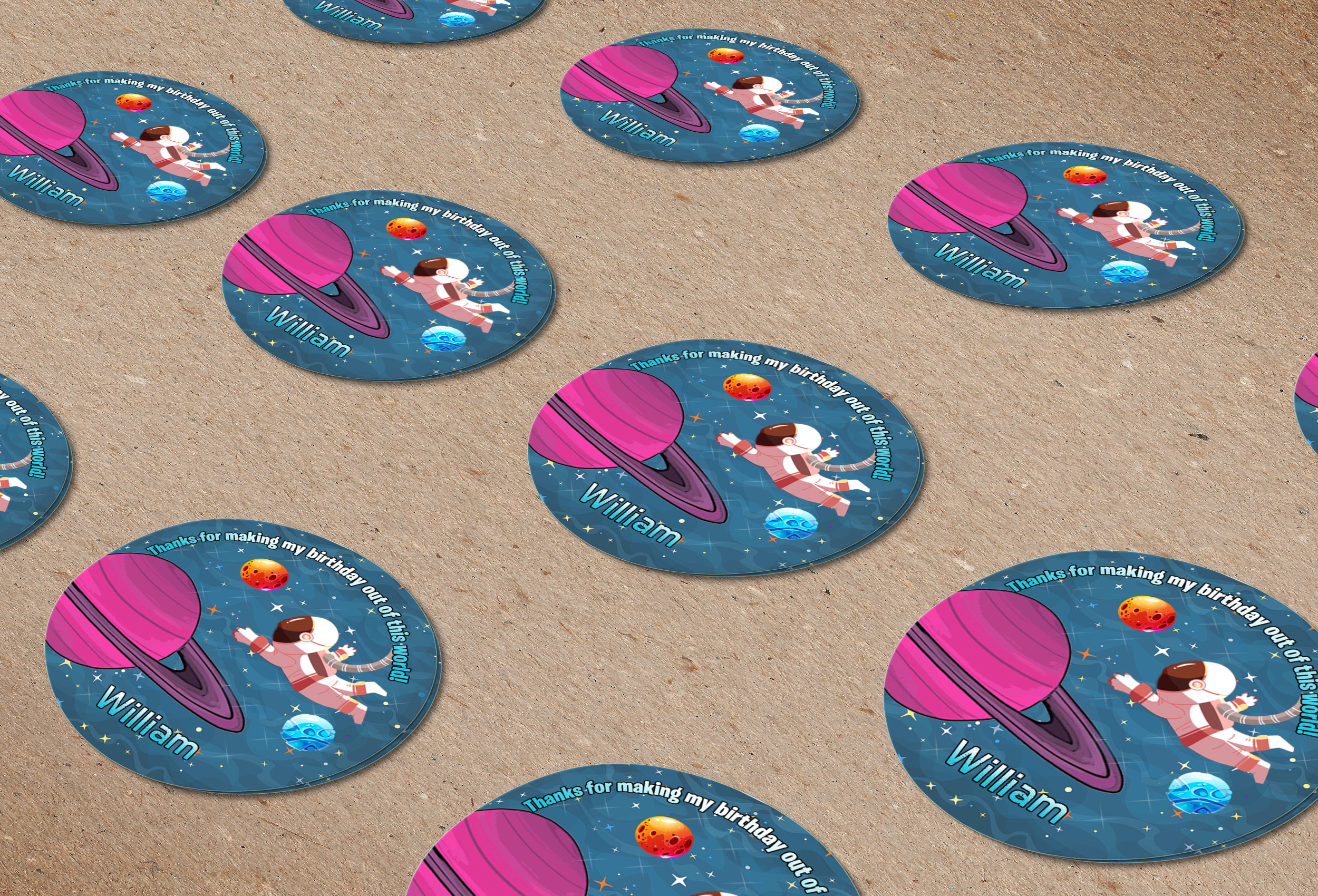 Outer Space and Galaxy Birthday Party Favor Gift Tag Stickers | Etsy