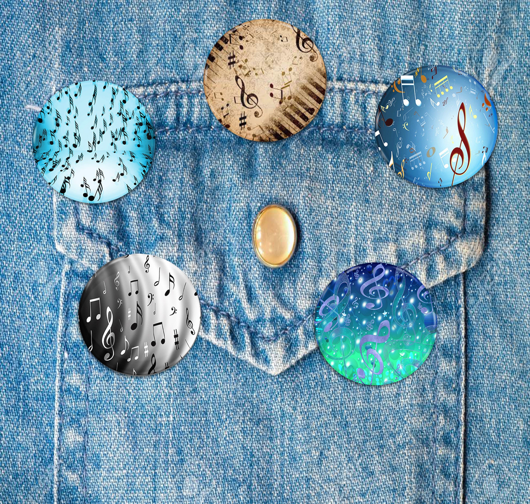 Musical Notes Buttons Music Pin Badges Pinback Button - Etsy