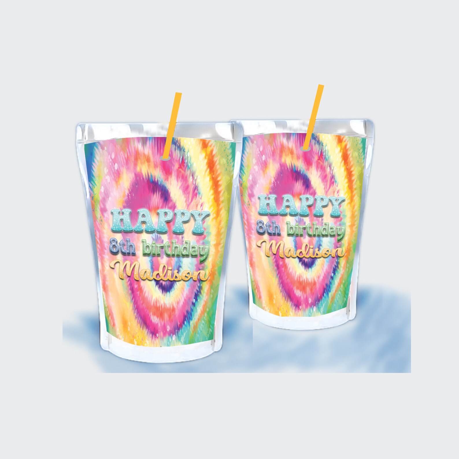 Personalized Tie Dye Party Capri Sun Label, Hippie Birthday Party Juice ...
