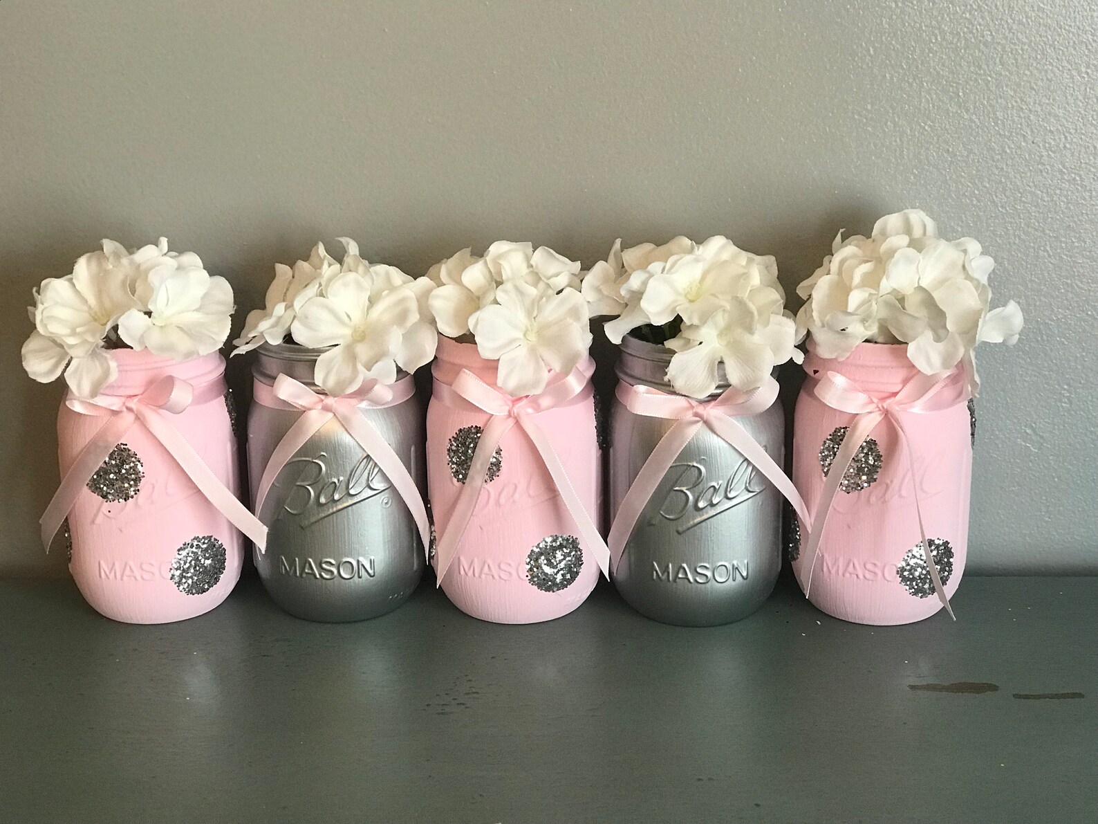 Pink and Silver Baby Shower Decorations Set of 5 Baby Shower - Etsy