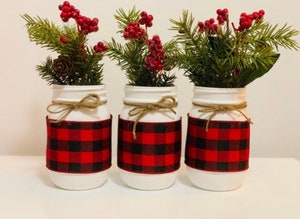 Red Buffalo Plaid Farmhouse Christmas Wall Art Set Christmas - Etsy Canada