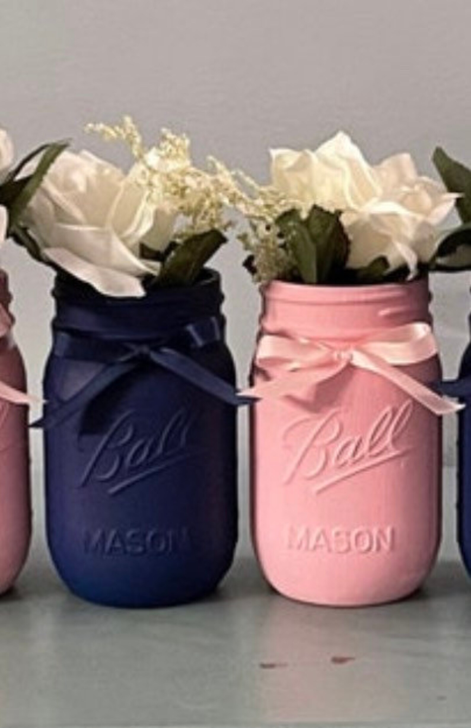 Gender Reveal Mason Jars Set of 6 Quart Mason Jars Baby | Etsy