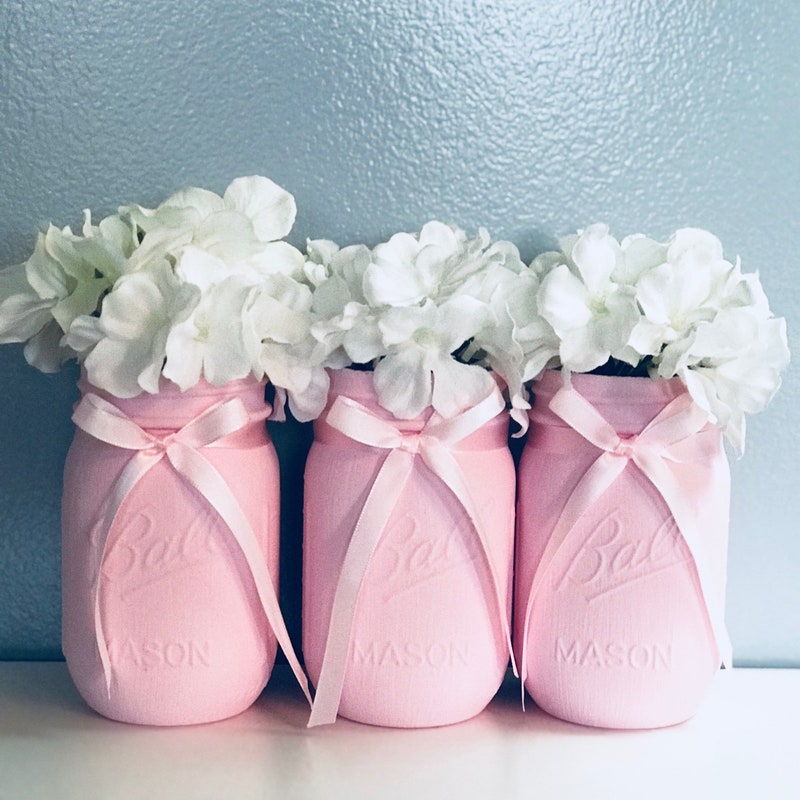 Pink Mason Jars - Etsy