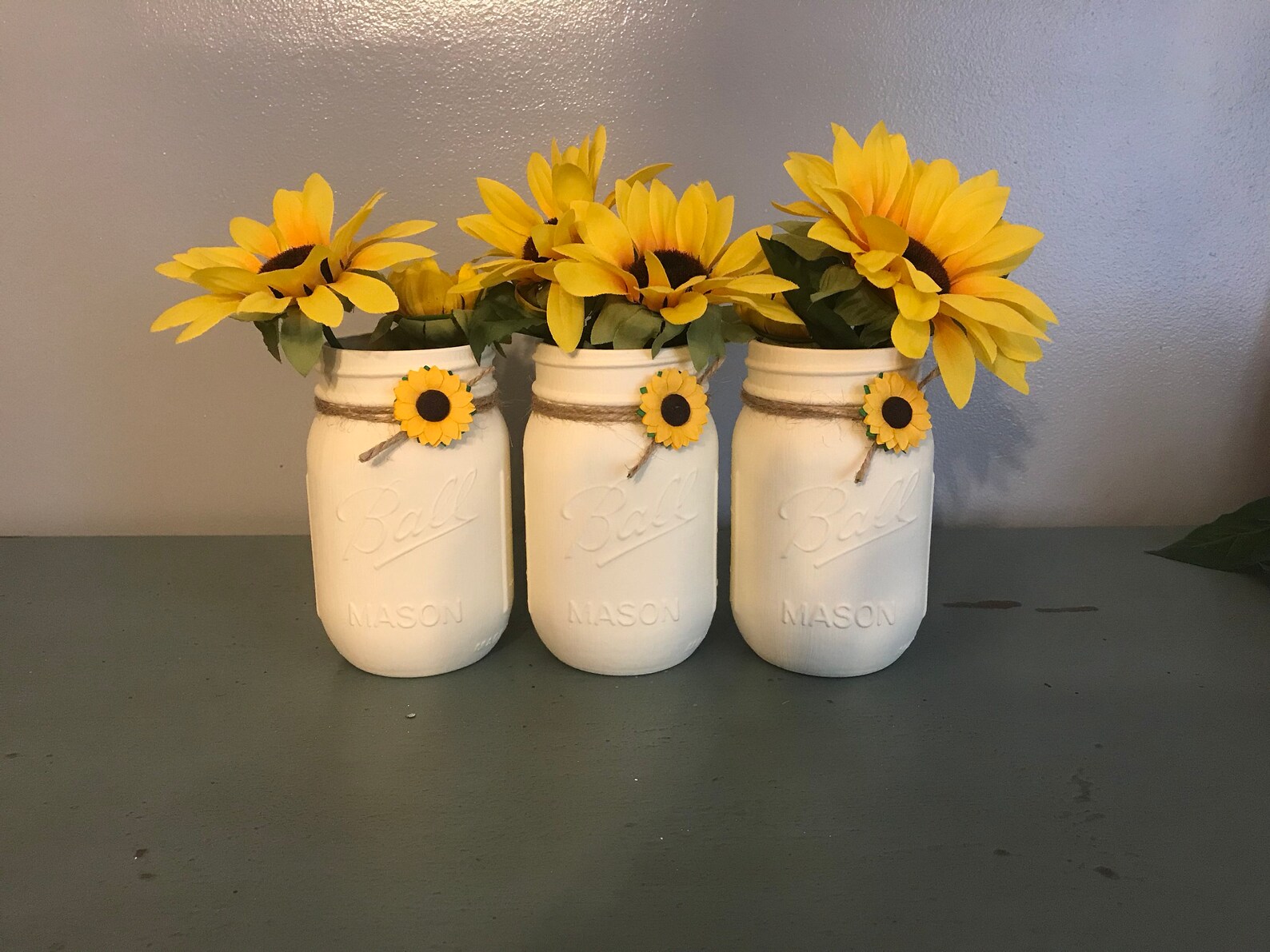 Sunflower Mason Jar Decor Set of 3 Sunflower Decor Summer | Etsy
