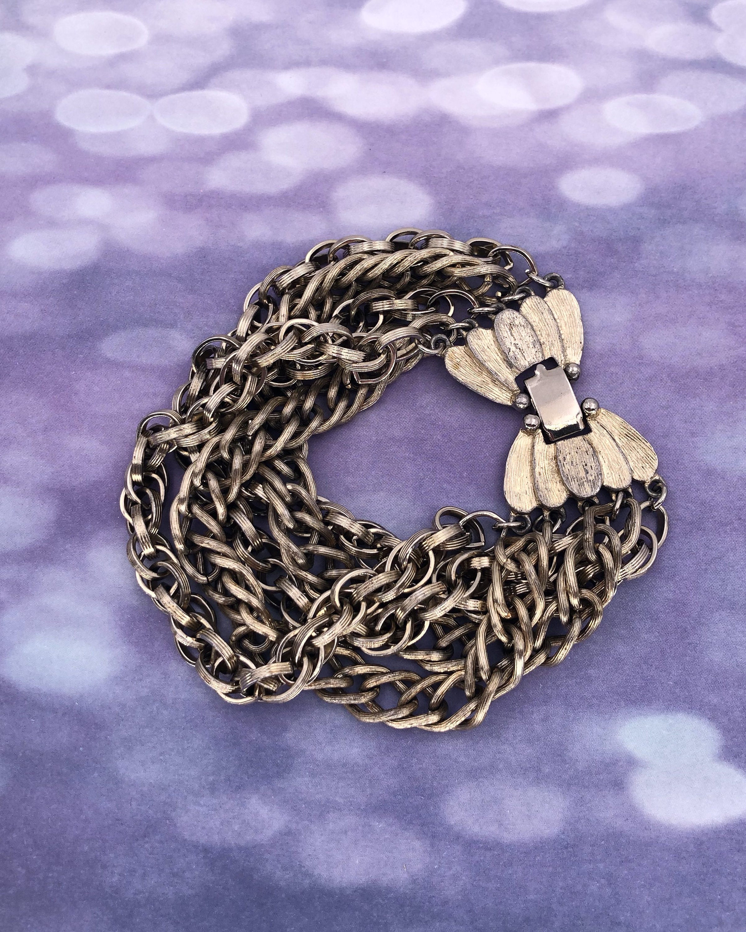 Kramer of New York Vintage Gold Tone 5 Strand Chunky Bracelet - Etsy