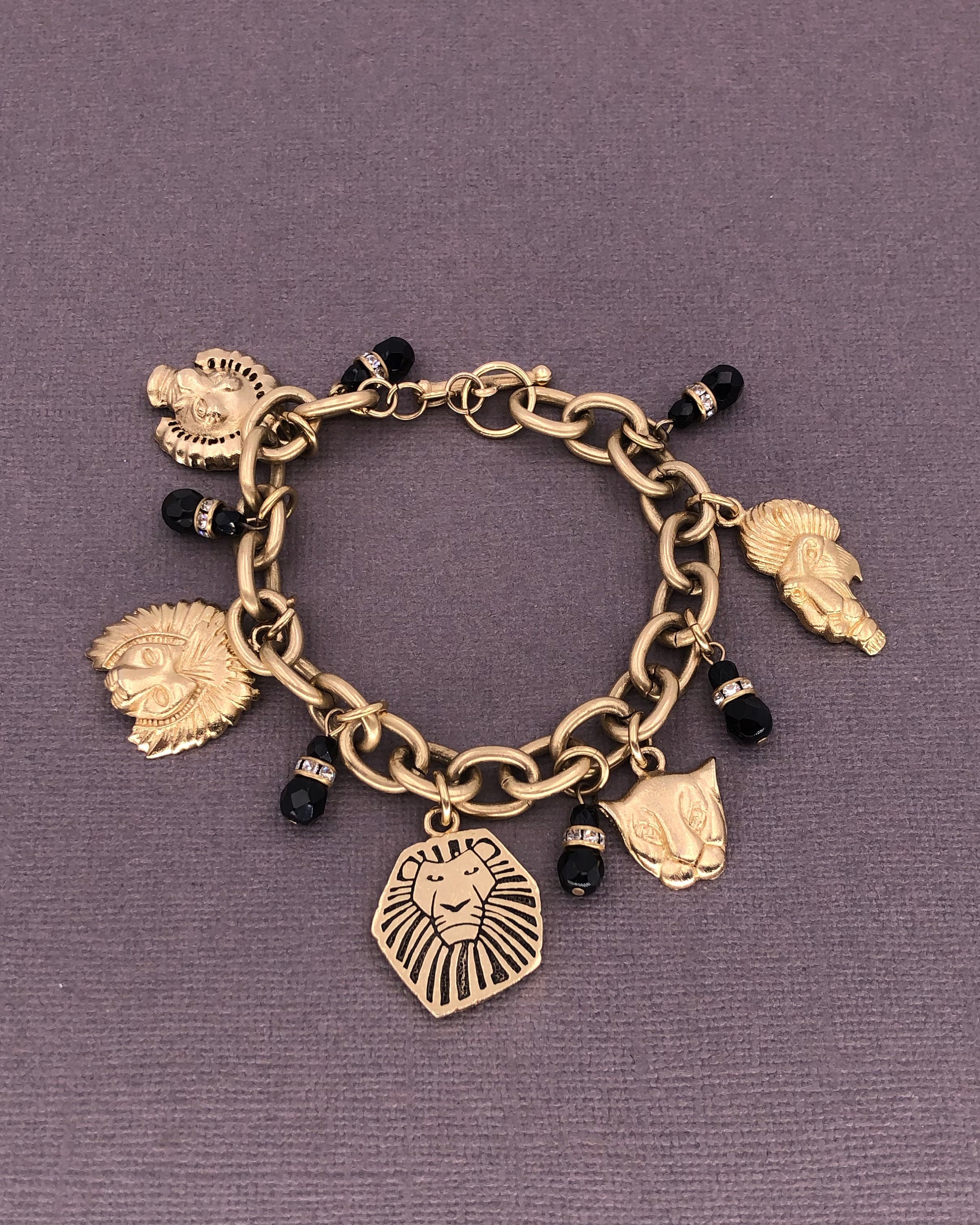 Disney Signed the Lion King Gold Tone Charm Bracelet, Mufasa, Nala ...
