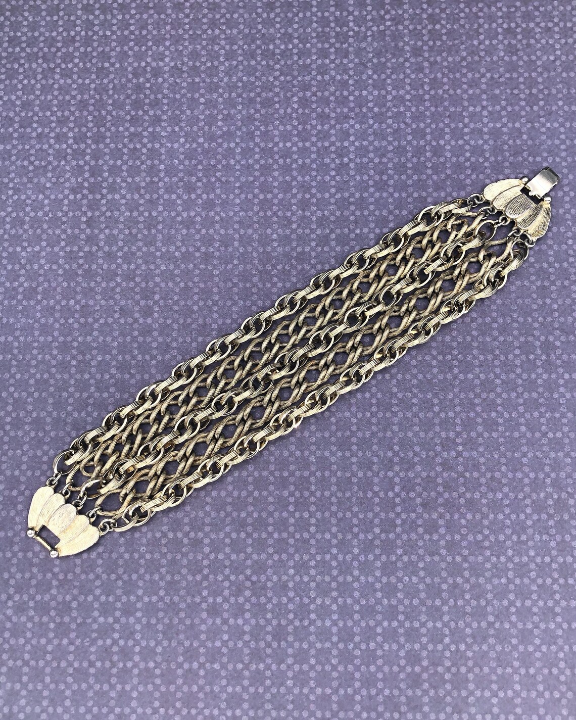 Kramer of New York Vintage Gold Tone 5 Strand Chunky Bracelet | Etsy