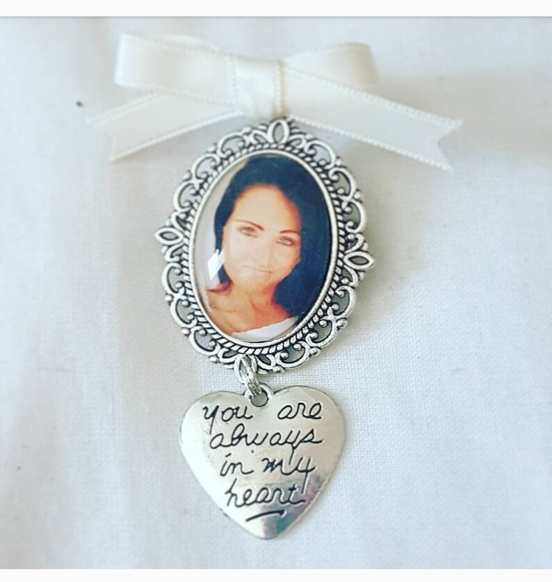 Personalised Photo Memory Brooch. Bouquet Charm. Button Hole. - Etsy UK