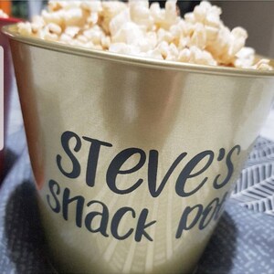 Personalised Snack Pot - Metal Treat Bucket - Red - Gold - Etsy UK