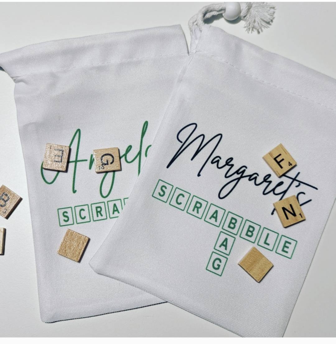 Personalised Scrabble Tile Bag Games Night Custom Gift - Etsy