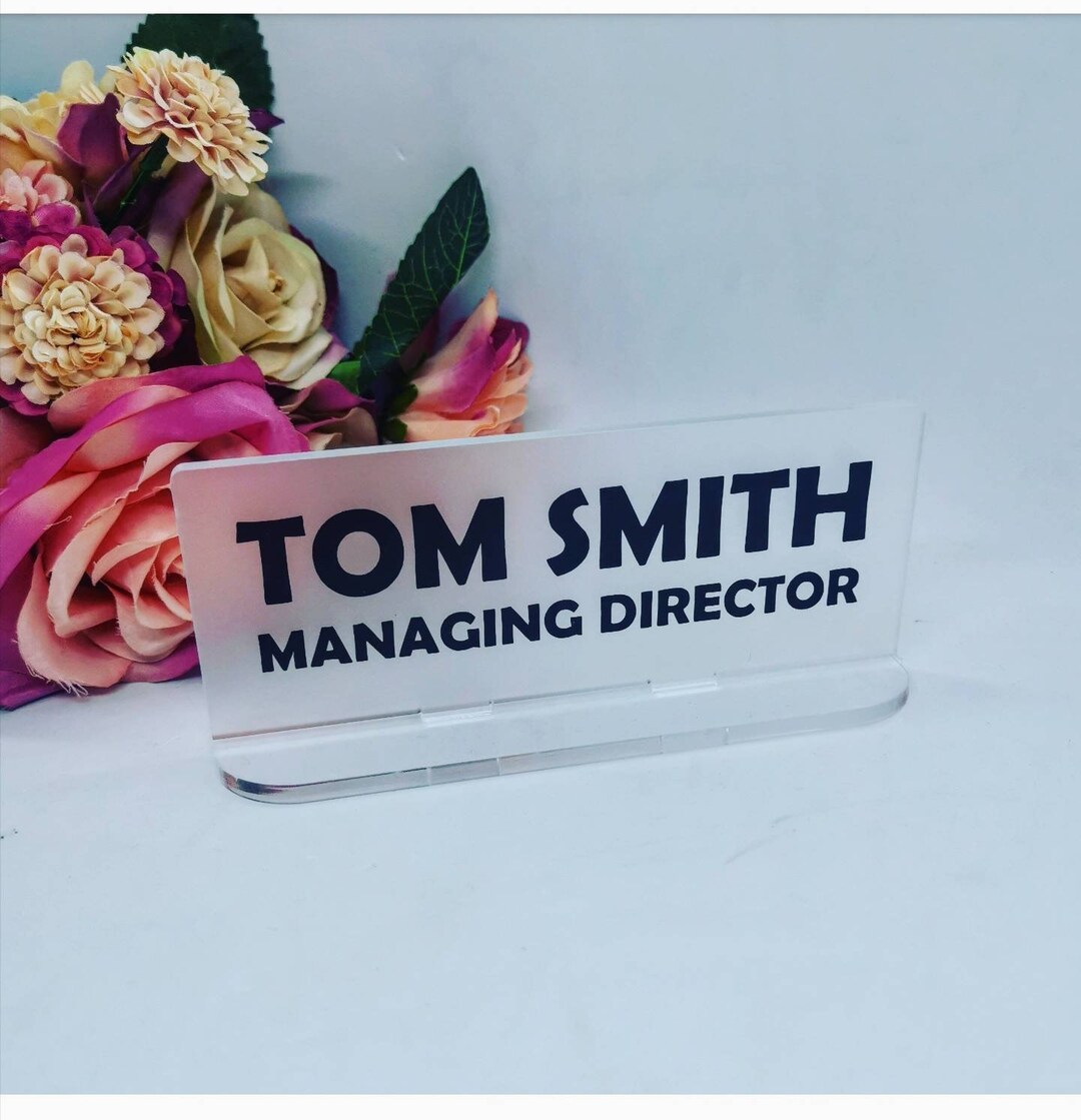 Personalized Acrylic Desktop Name Plate – Office Decor - Etsy