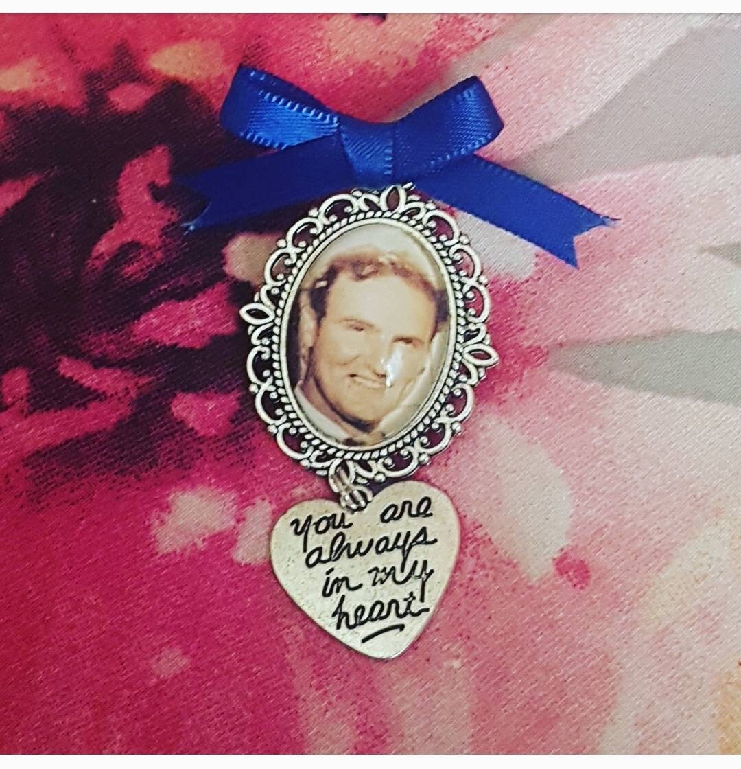 Personalised Photo Memory Brooch. Bouquet Charm. Button Hole. | Etsy