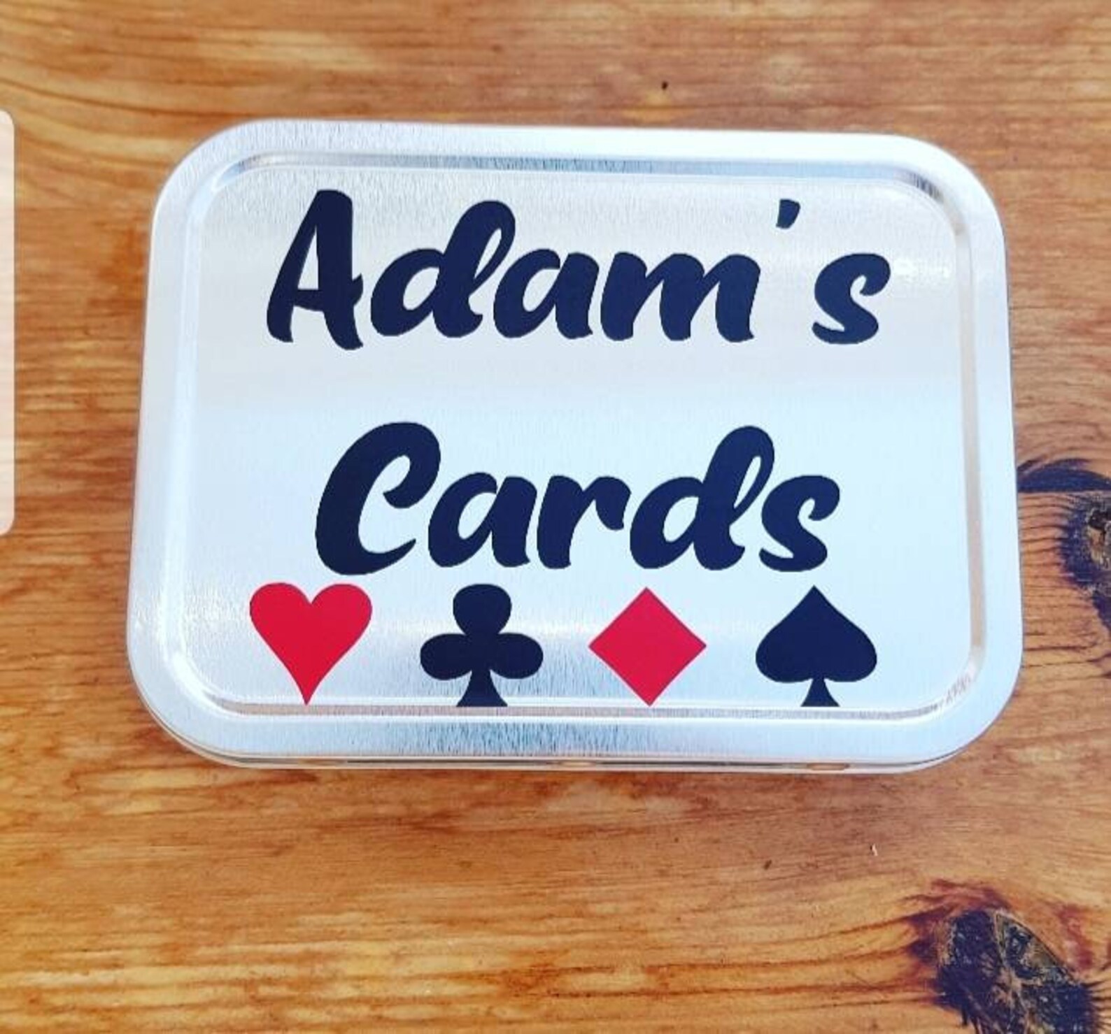 Playing Cards Metal Storage Tin - Gold/silver - Personalised Travel ...
