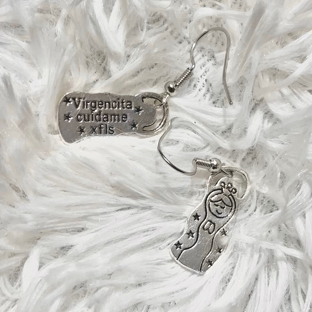 Handmade Virgen Maria Earrings (virgin Mary) - Etsy