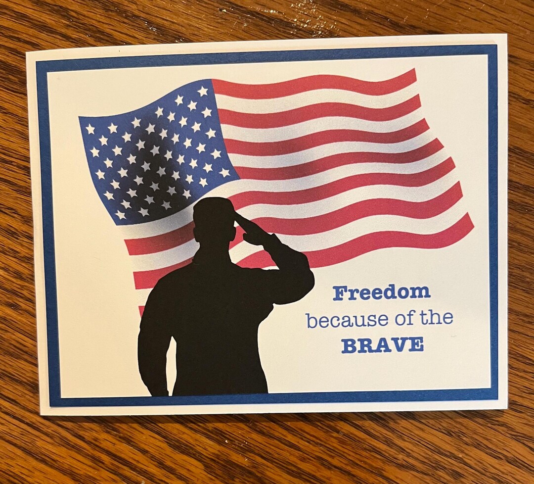 Handmade US Army Card: Patriotic Military Hero - Etsy