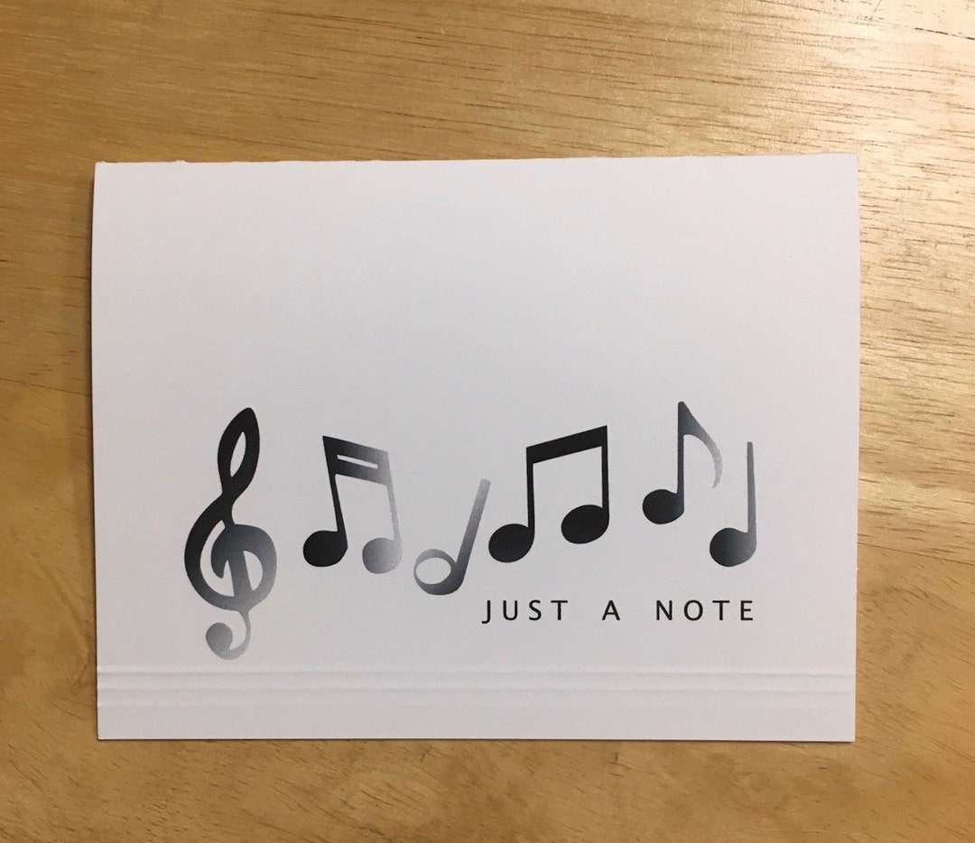 Handmade Blank Music Note Cards; Stationery Note Card Set of 6 Cards ...