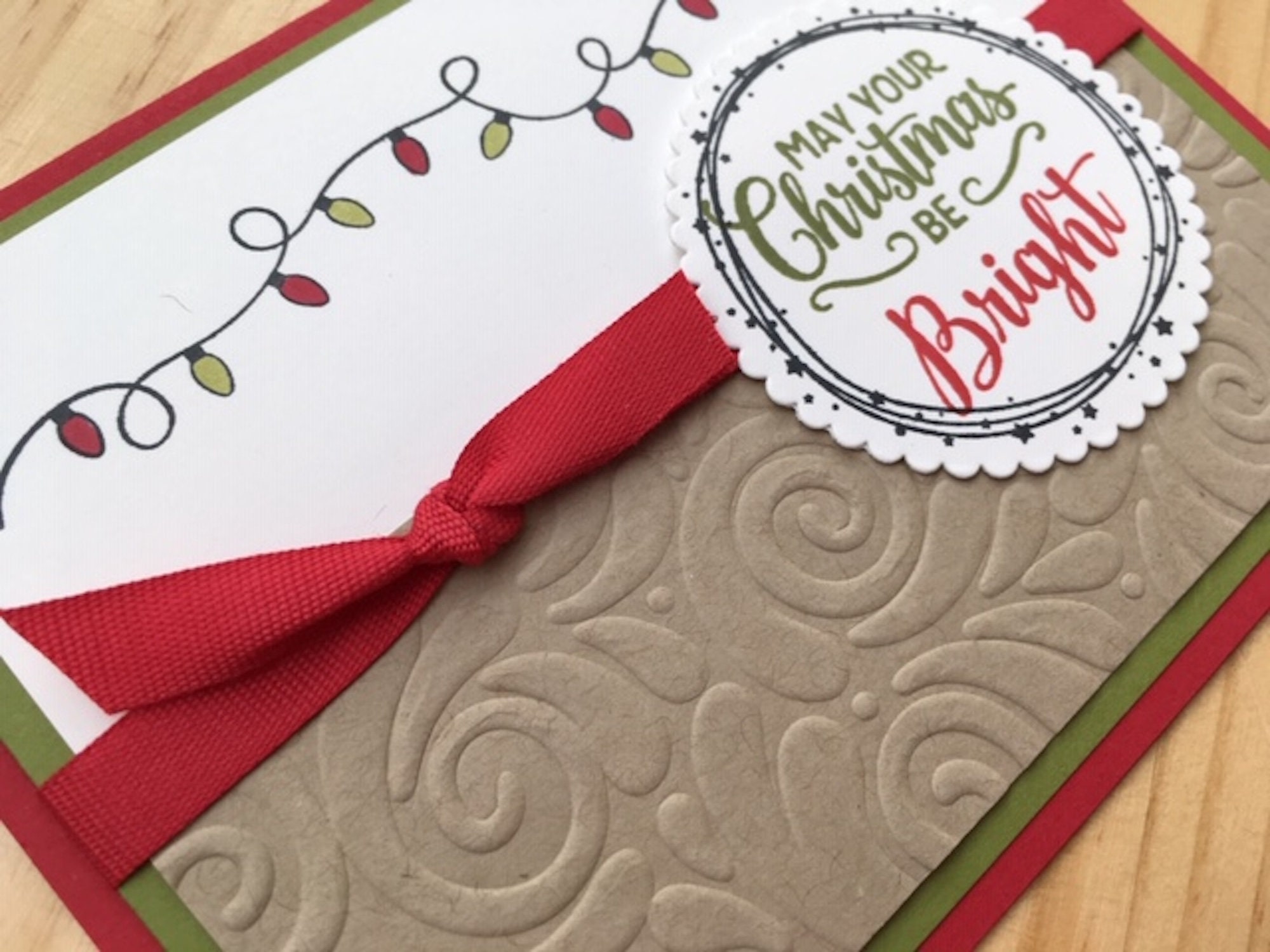 Handmade Christmas Lights Bright Holiday Greeting Card - Etsy