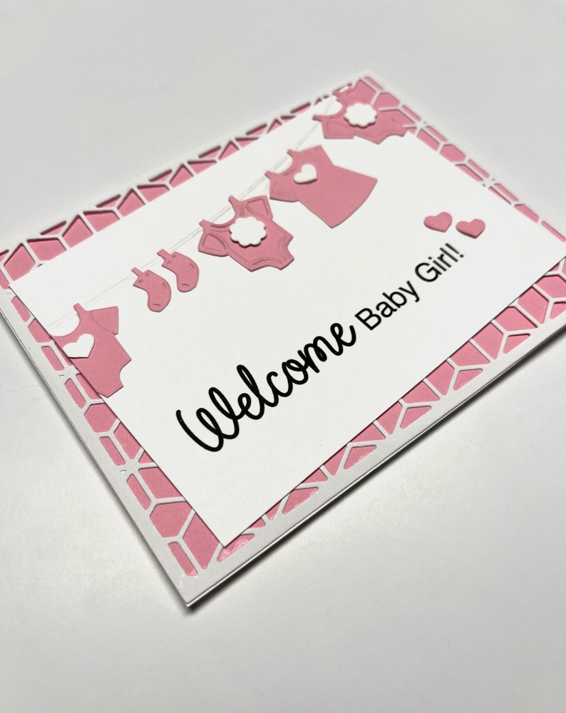 Handmade Baby Girl Card, Baby Shower Card, Baby Girl Adoption Card - Etsy