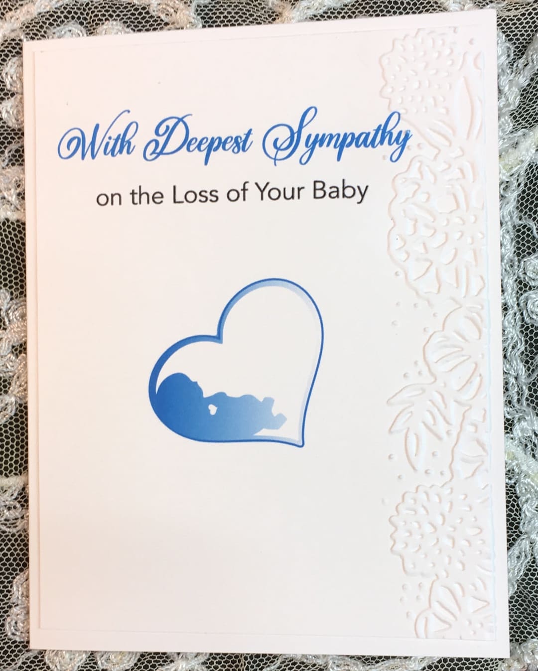 Handmade Exquisite Baby Boy Sympathy Card, Loss of Infant Boy ...