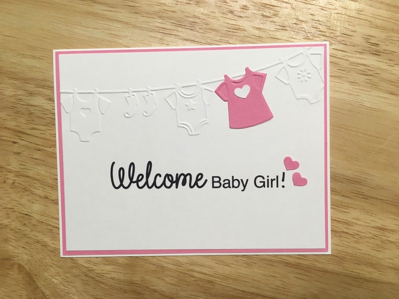 Handmade Baby Girl Card Baby Shower Card Baby Girl Adoption - Etsy