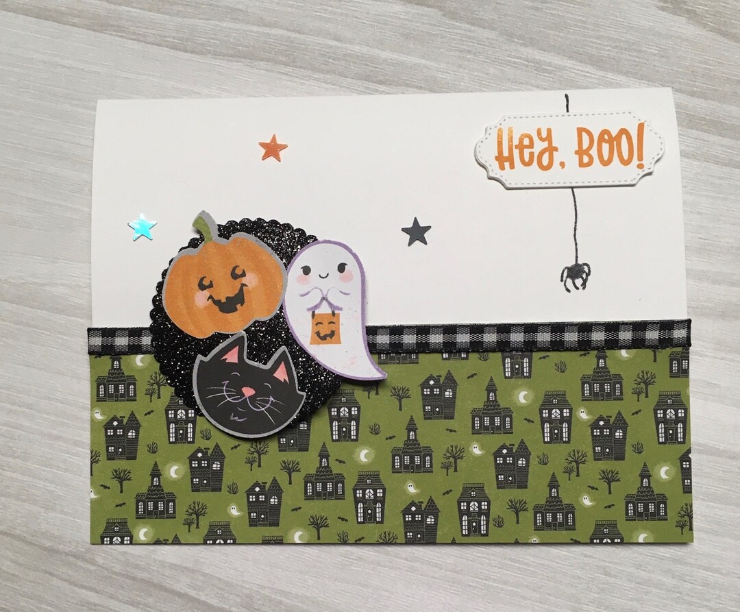 Handmade Fun Halloween Happy Boo Greeting Card; Halloween Gift Card - Etsy