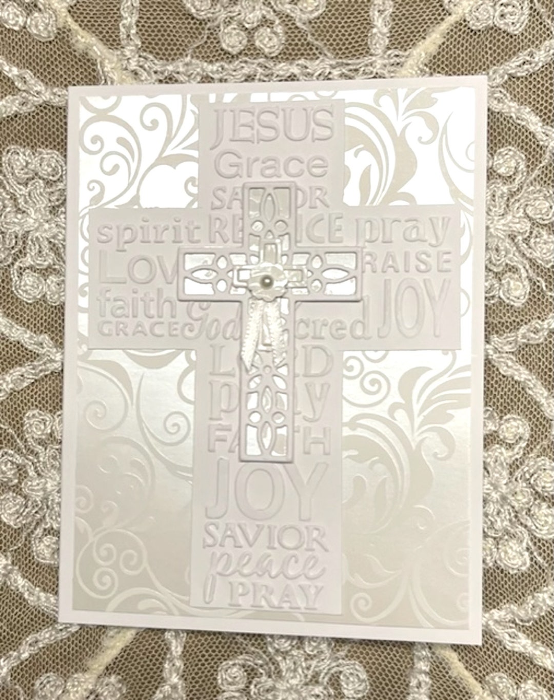 Handmade Baptism Gift Card: Embossed Keepsake, Personalized - Etsy