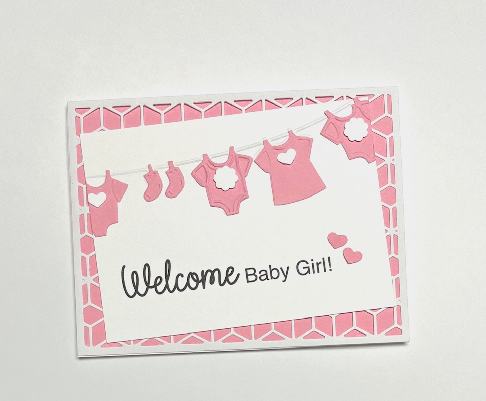 Handmade Baby Girl Card, Baby Shower Card, Baby Girl Adoption Card - Etsy