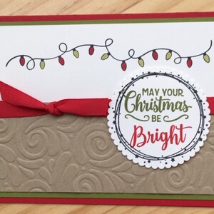 Handmade Christmas Lights Bright Holiday Greeting Card - Etsy