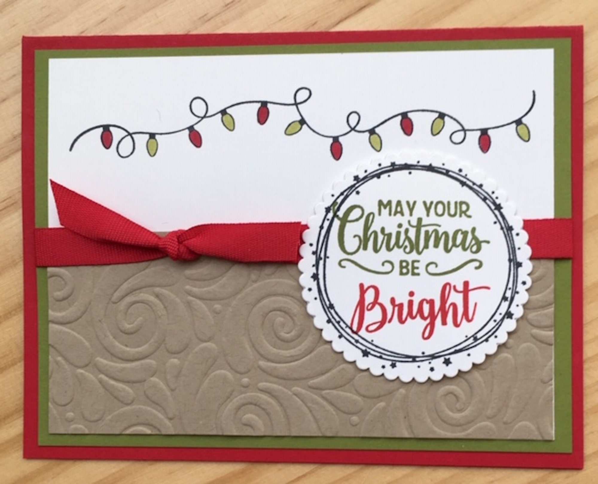 Handmade Christmas Lights Bright Holiday Greeting Card - Etsy