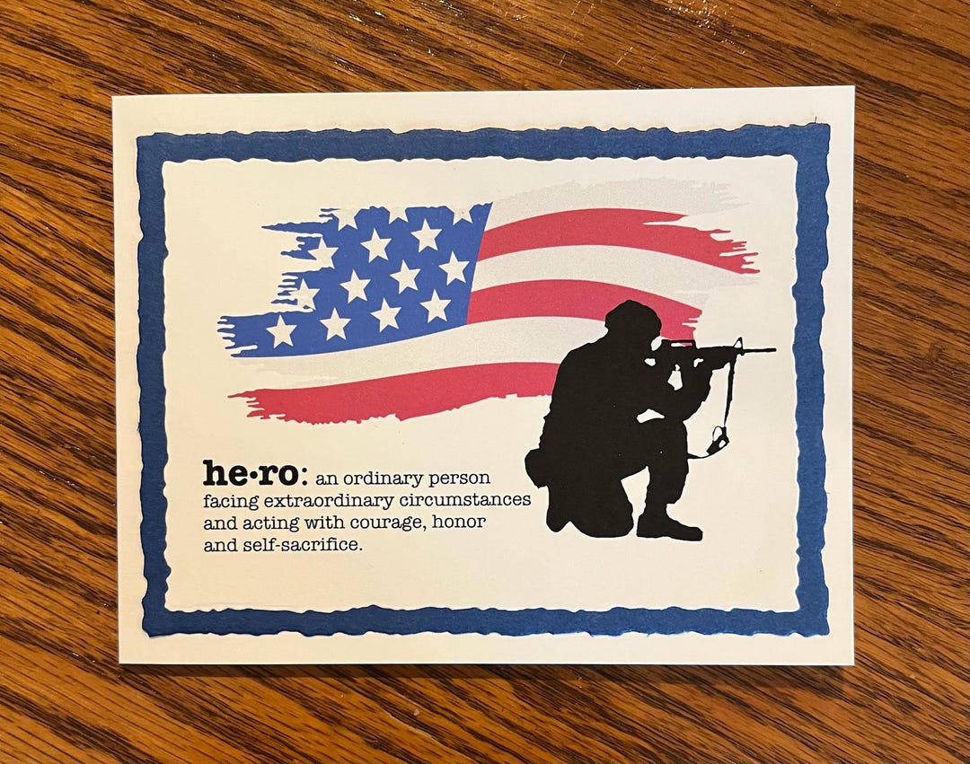 Handmade US Army Hero Card: Patriotic Military Gift - Etsy