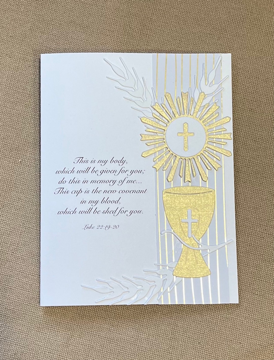 Handmade First Holy Communion Card: Exquisite Eucharist Gift - Etsy