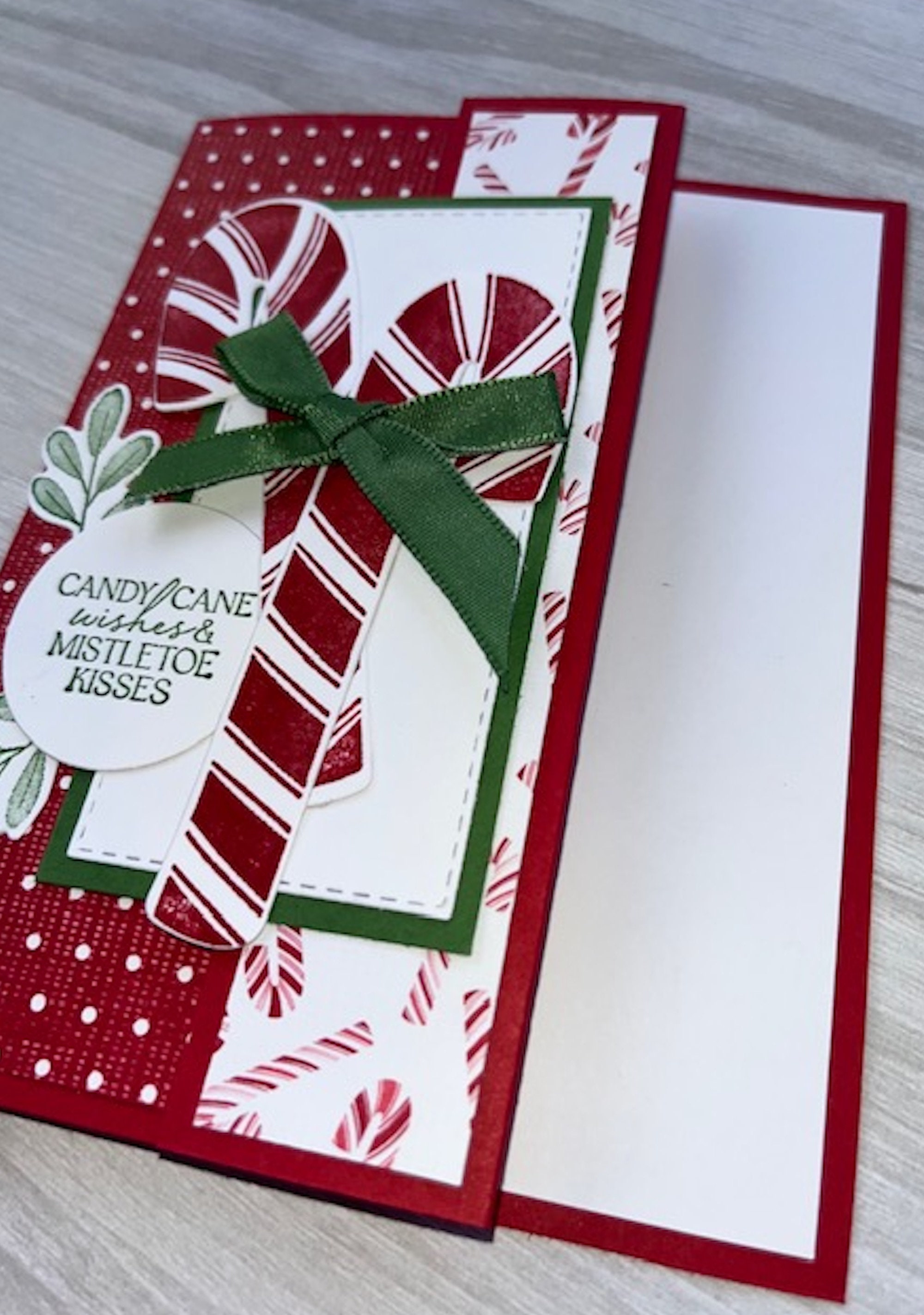 Handmade Christmas Candy Cane Greeting Card - Etsy