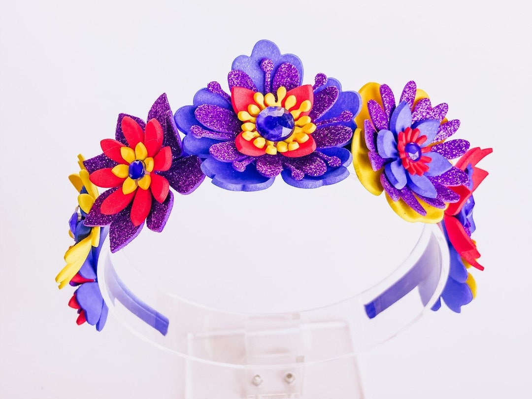The Wiggles Flower Crown Headband Colourful Blue, Red, Yellow & Purple ...