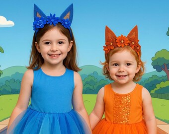 Bluey Inspired Birthday Crown, Bluey Ears Halloween Costume Bluey ...