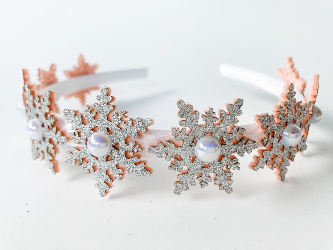 Silver Glitter Snowflake Snow Queen Crown - Frozen Ice Queen Tiara ...