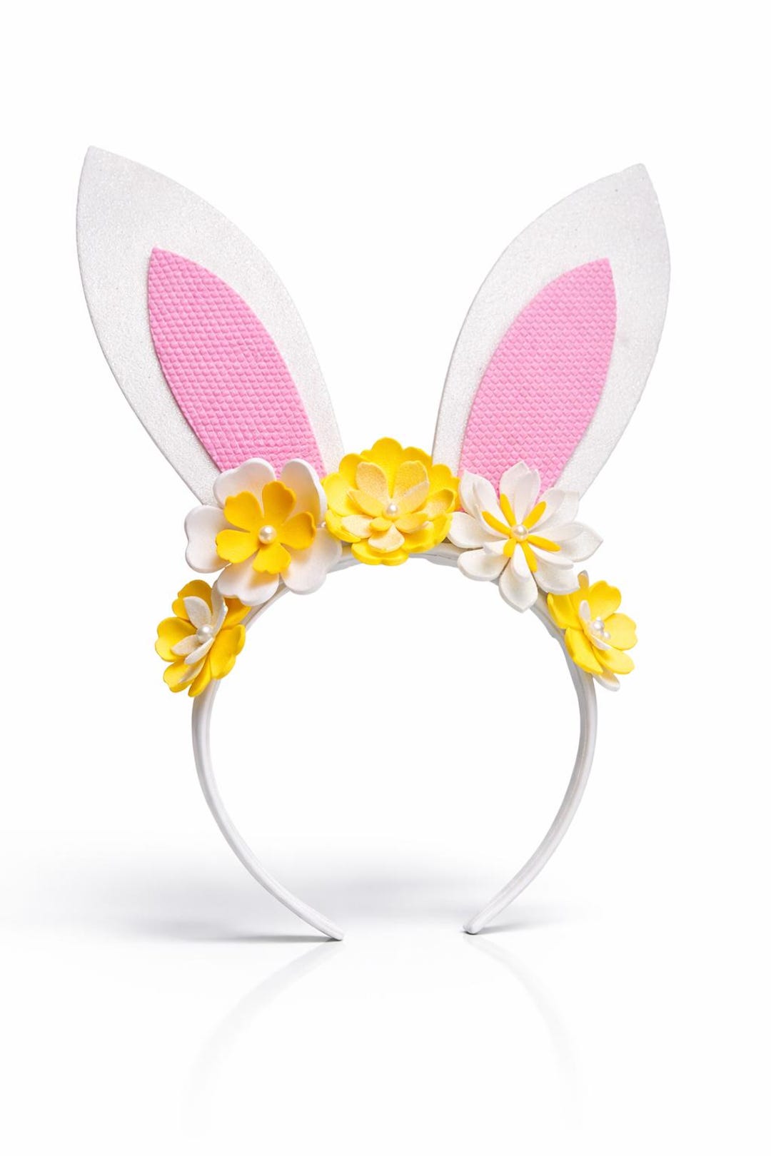 Easter Bunny Ears Flower Crown Headband | Floral Sparkle Headpiece - Etsy