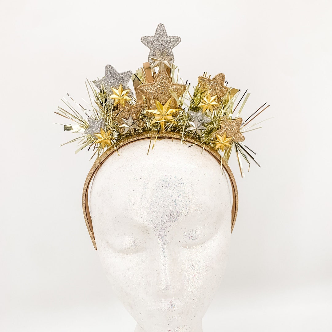 Tinsel Tiara Glitter Star Sparkle Crown for New Years Eve Party ...