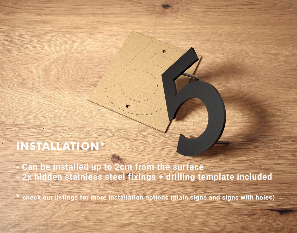 Modern House Numbers Hidden Fixings Floating House Numbers - Etsy