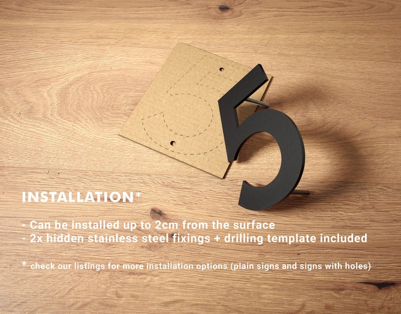 Modern House Numbers Hidden Fixings Floating House Numbers - Etsy