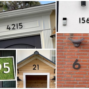 Modern House Numbers - Hidden Fixings - Floating House Numbers - Black ...