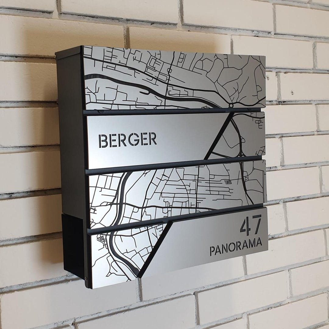 Mailboxes for Outside - City Map Wall-mounted Mailbox - Personalised ...