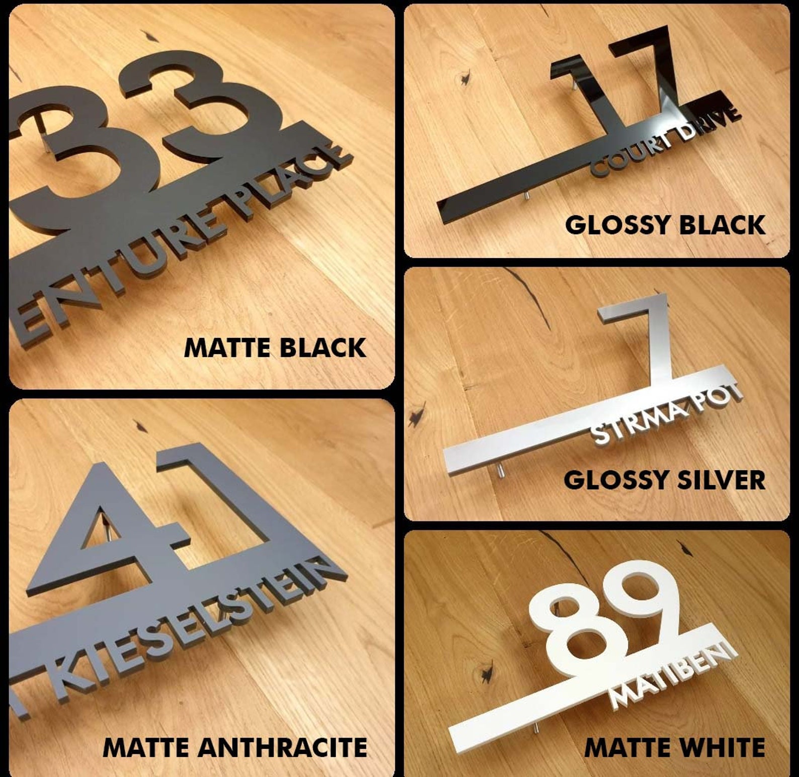 Modern House Number Plaque Modern House Number Sign Modern Address ...