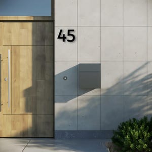 Modern House Numbers - Hidden Fixings - Floating House Numbers - Black ...