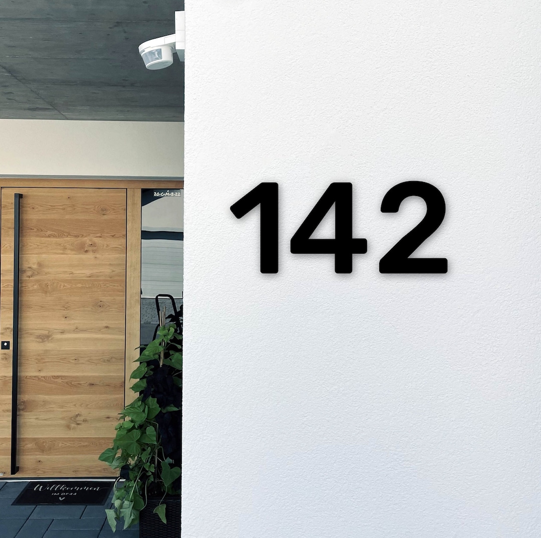 House Numbers - Hidden Fixings - Floating House Numbers - Black Grey ...