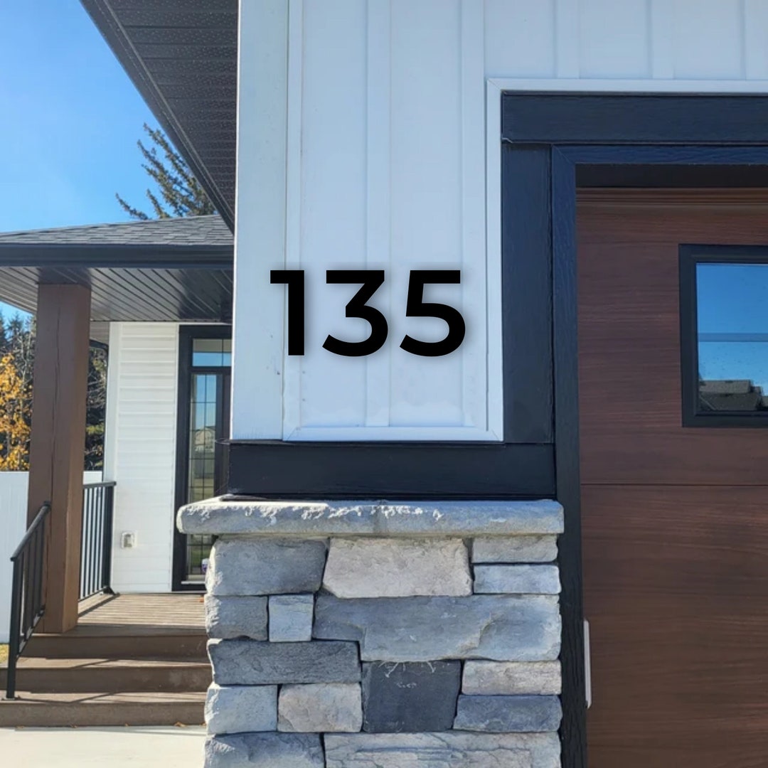 Modern House Numbers - Hidden Fixings - Floating House Numbers - Black ...