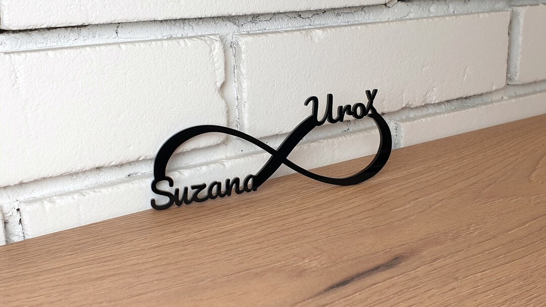 Handcrafted Infinity Symbol Wall Art - Customizable Couples Name Sign ...
