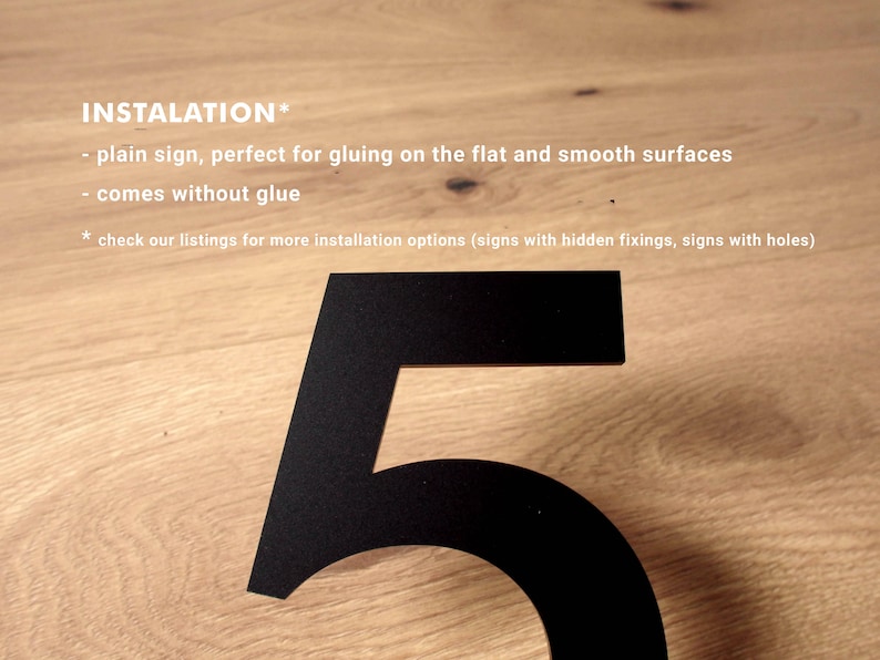 Modern House Numbers - Hidden Fixings - Floating House Numbers - Black ...