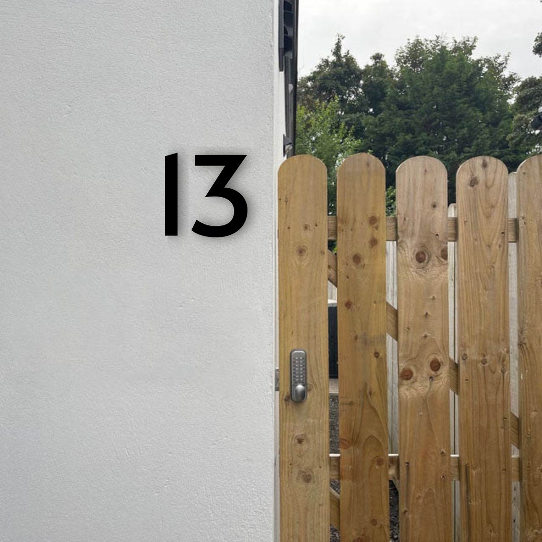 Modern House Numbers - Hidden Fixings - Floating House Numbers - Black ...